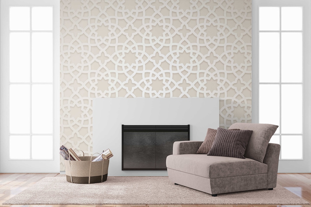 3D Arabic Pattern Mural 3D Geometric Wallpaper Custom Vinyl Non-woven ...
