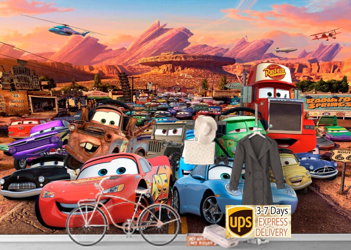 Custom Kids Wallpaper Wall Decals Cars Photo Wallpaper for - Etsy