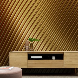 Gold Wall Mural - Wallpaper, Hallways 3D Self-adhesive Wallpaper, Art ...