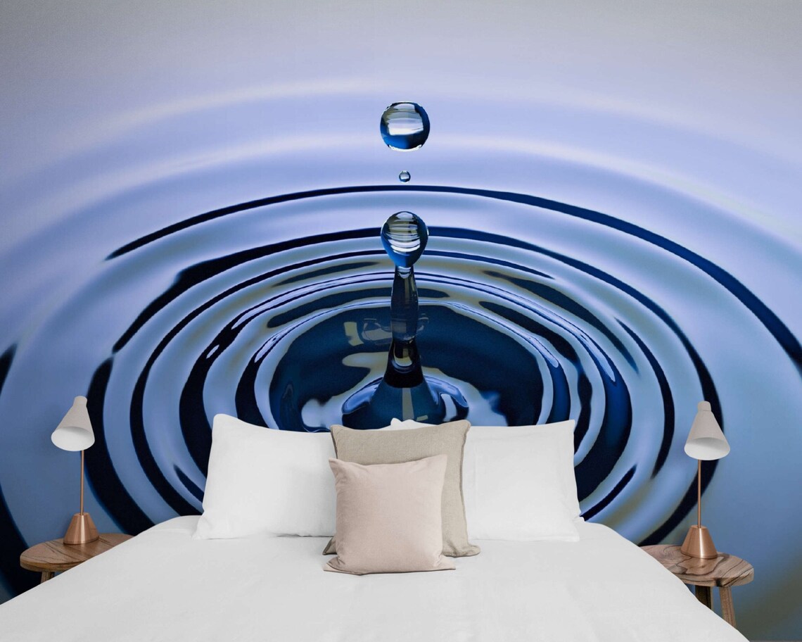 Custom 3D Water Drop Wall Mural for Bedroom Wall Decor - Etsy