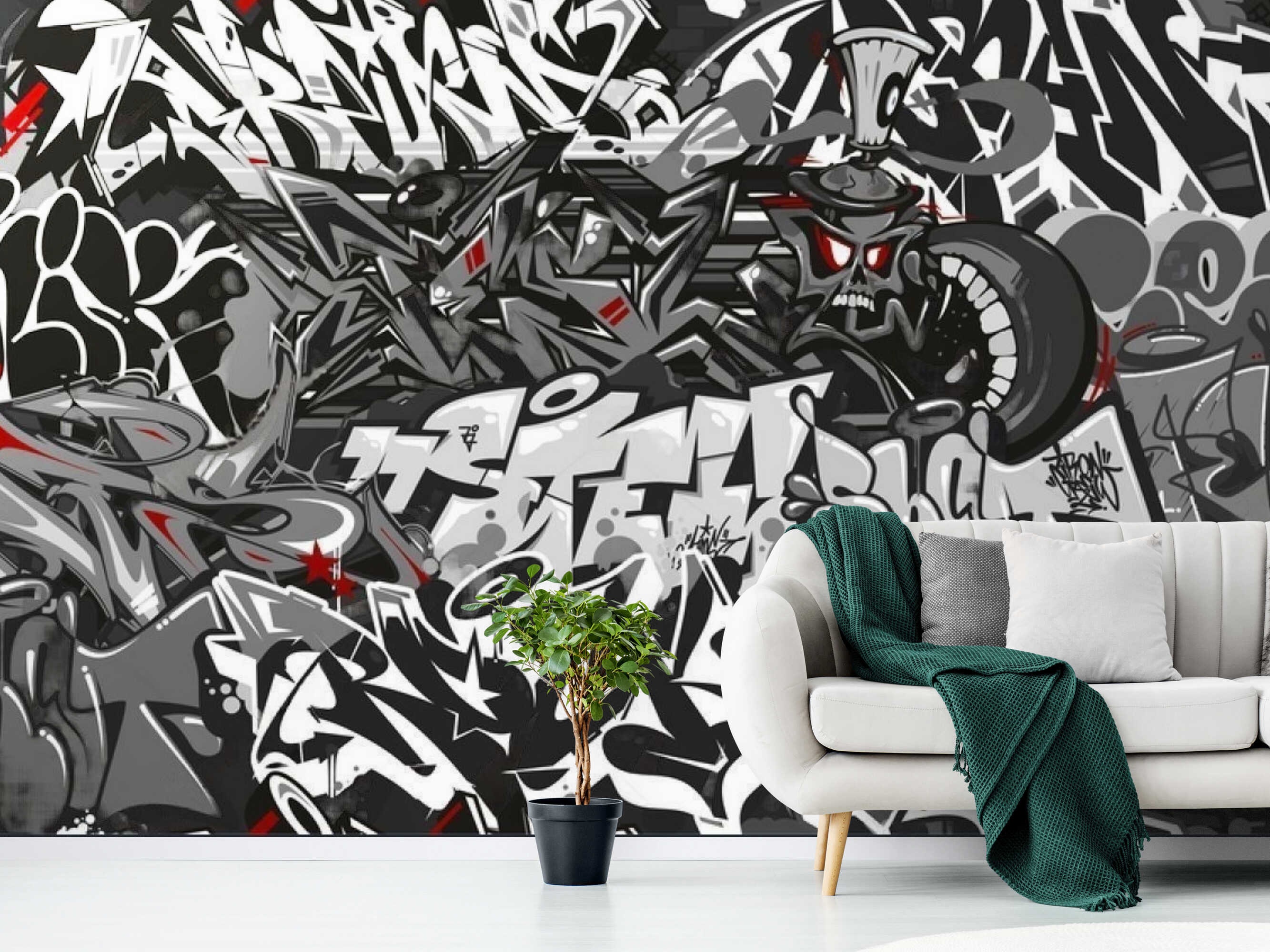 Black Graffiti Wall Background