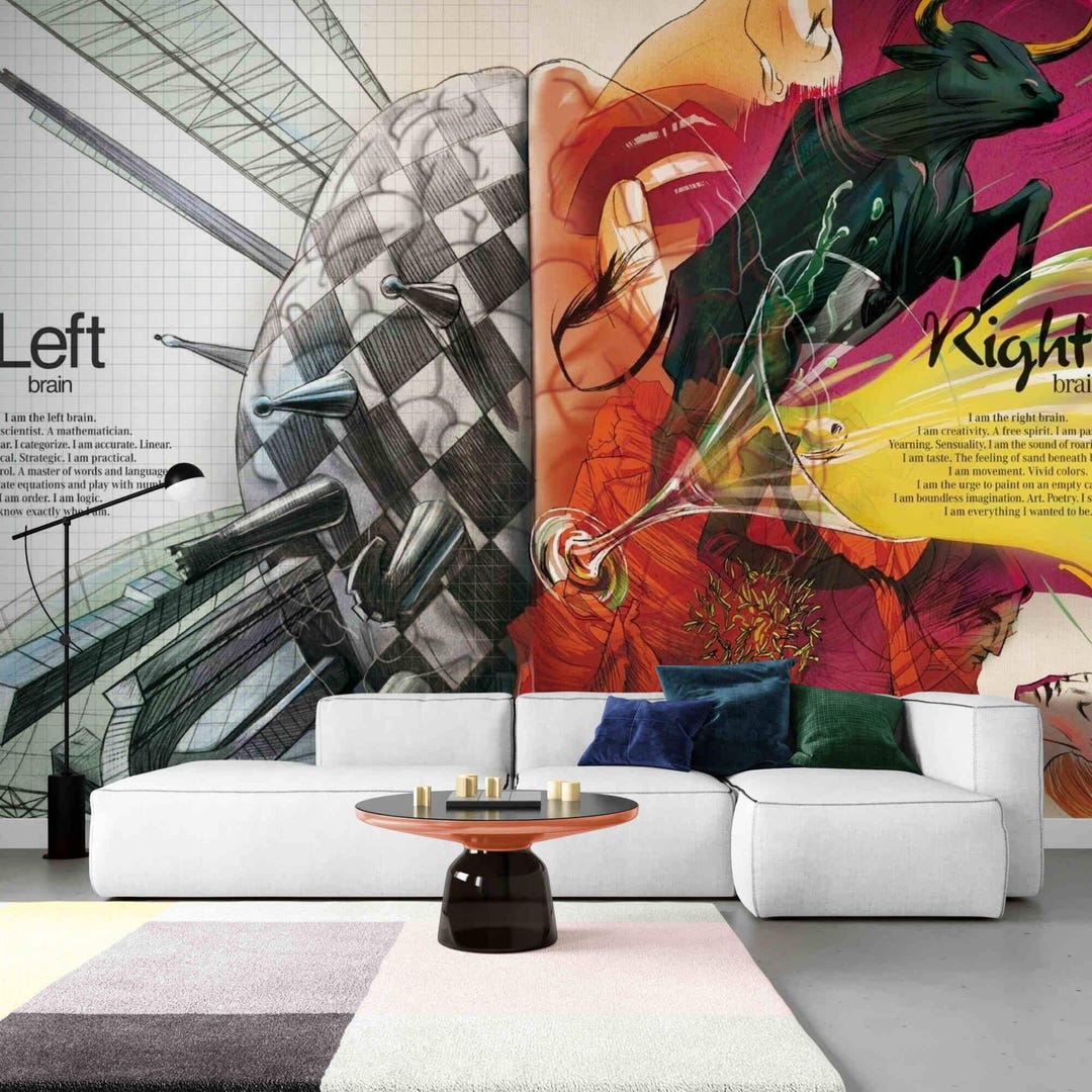 Left Brain Right Brain Wall Mural – Educational STEM Peel and Stick ...