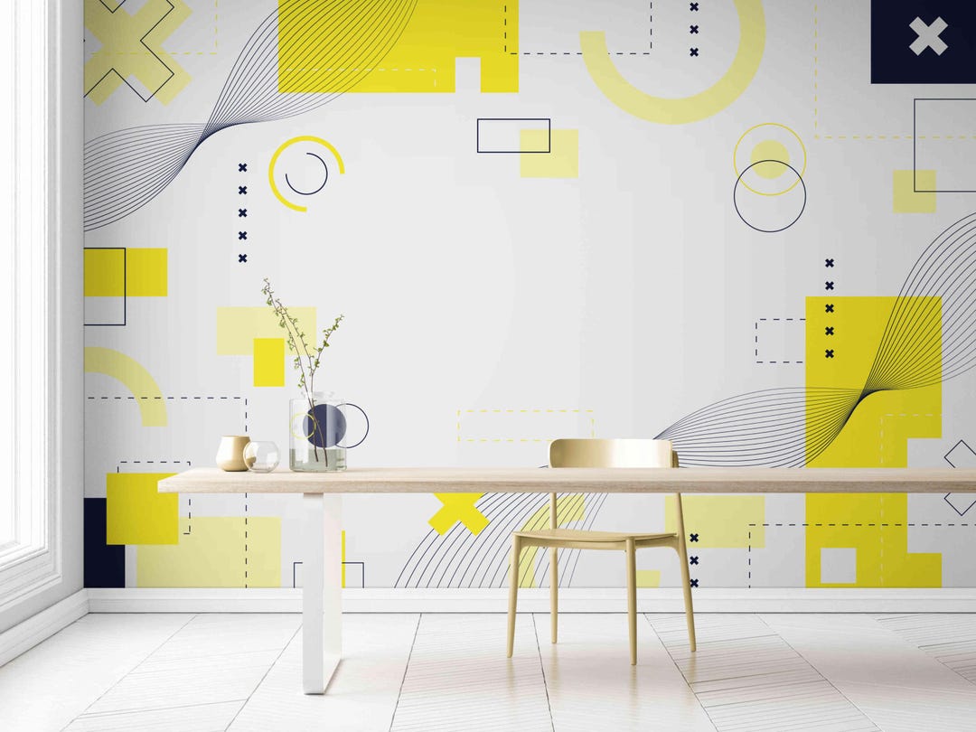 Yellow 3D Wallpaper Mural, Abstract Wallpaper Decor Wall Paper 3d Game ...
