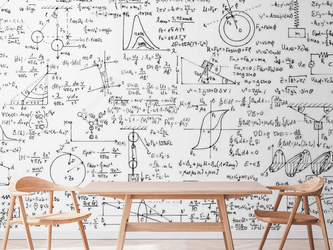 Physics Wall Paper Formula Wall Mural Art Wallpaper Custom - Etsy