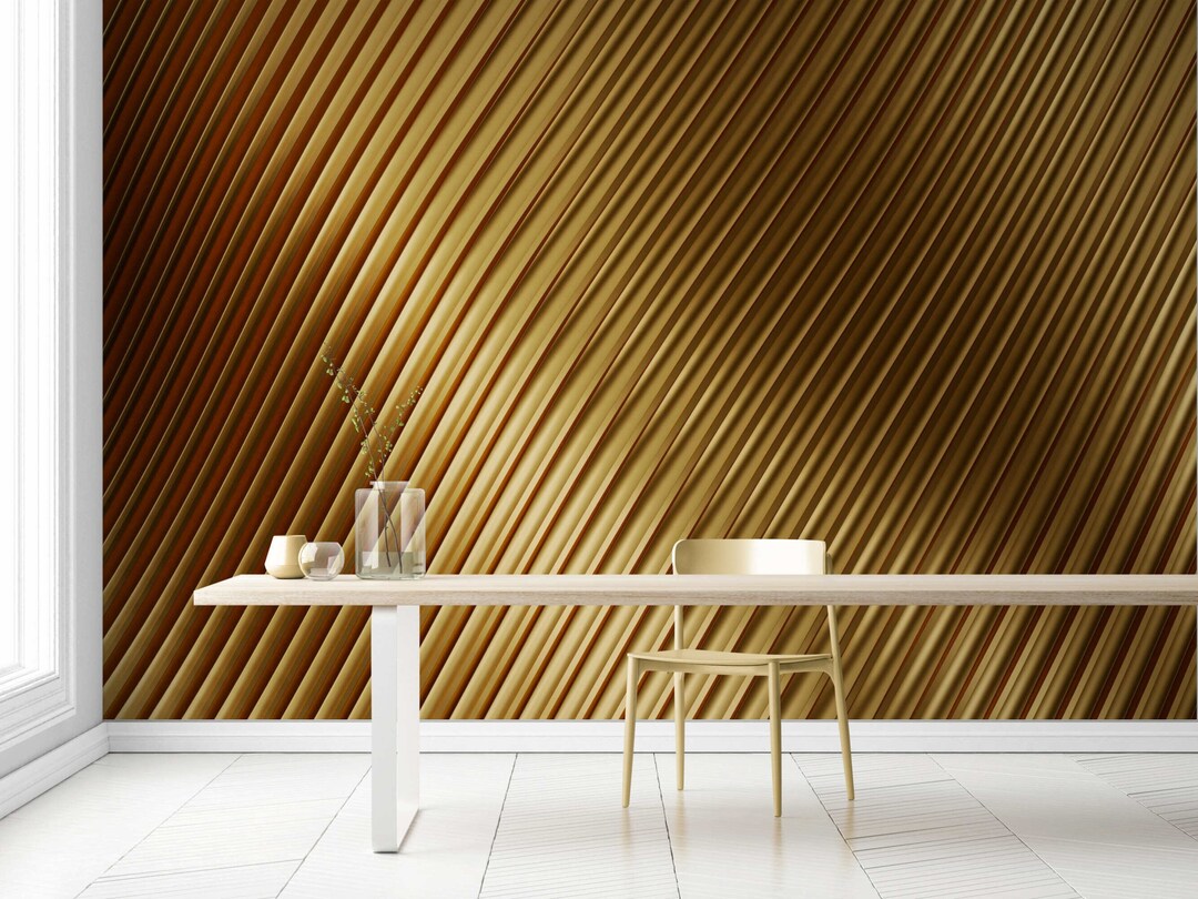 Gold Wall Mural - Wallpaper, Hallways 3D Self-adhesive Wallpaper, Art ...