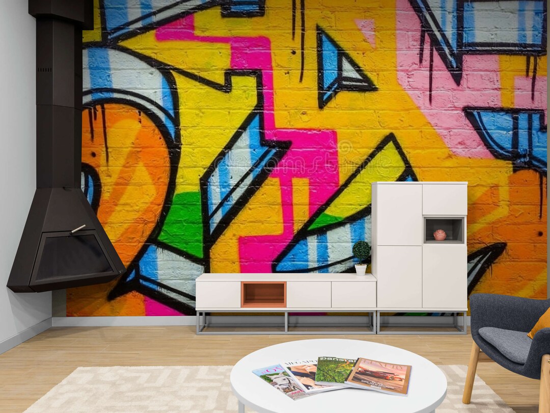 Peel and Stick Graffiti Wallpaper: Removable Wall Mural - Etsy