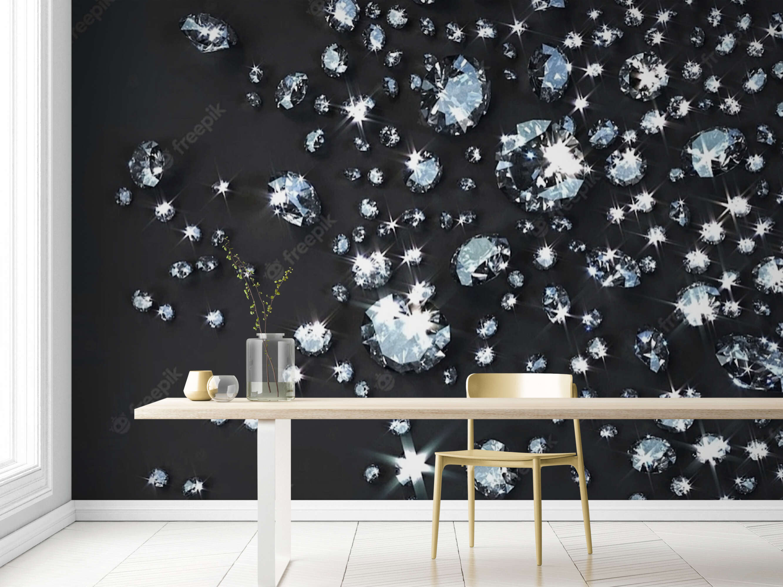Luxury Diamonds 3D Wallpaper Art Wall Mural Wall Paper Custom - Etsy