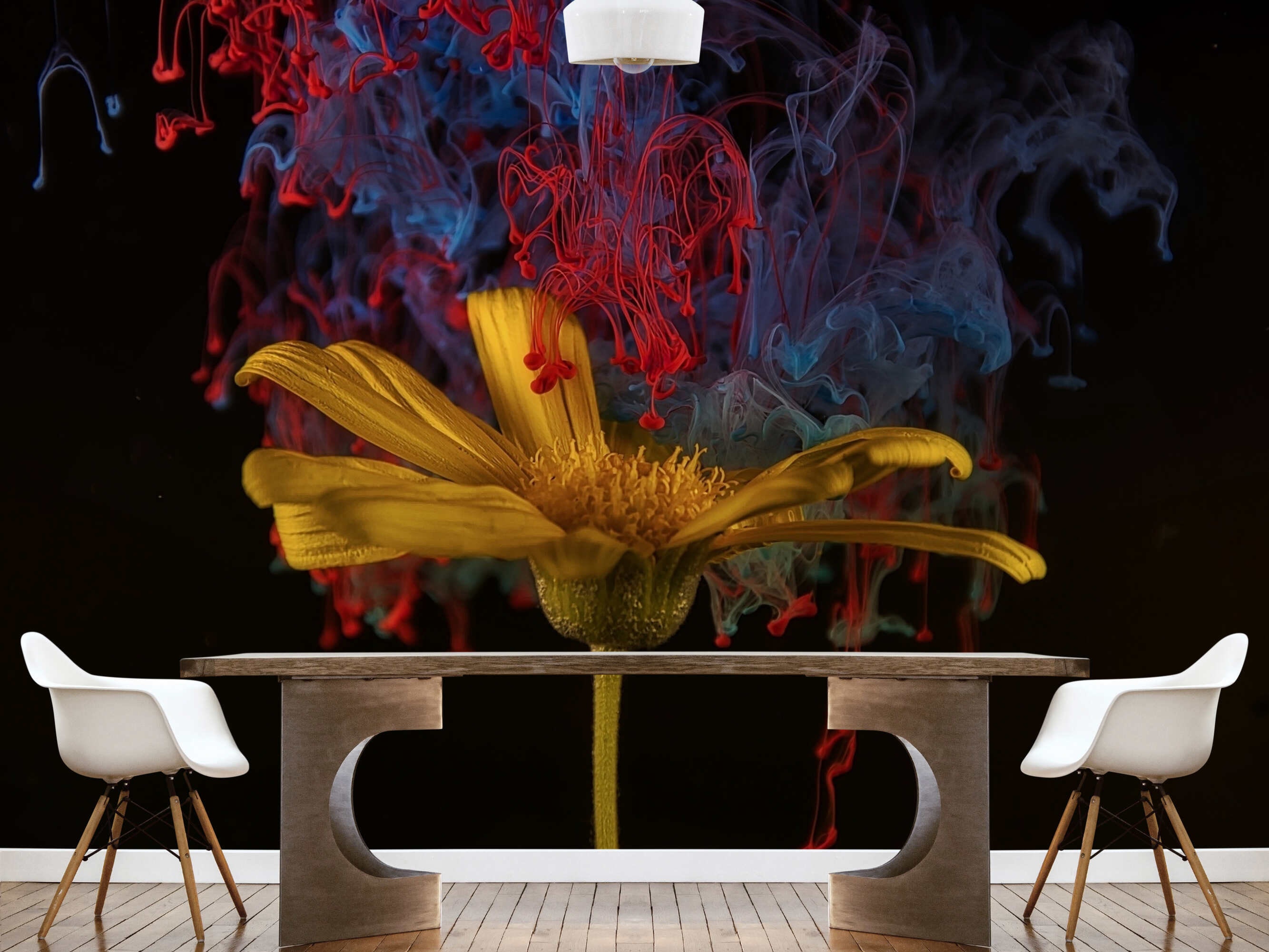 Photo Mural Dark Floral Wallpaper 3D Wall Mural Wall Paper Wall Decal ...