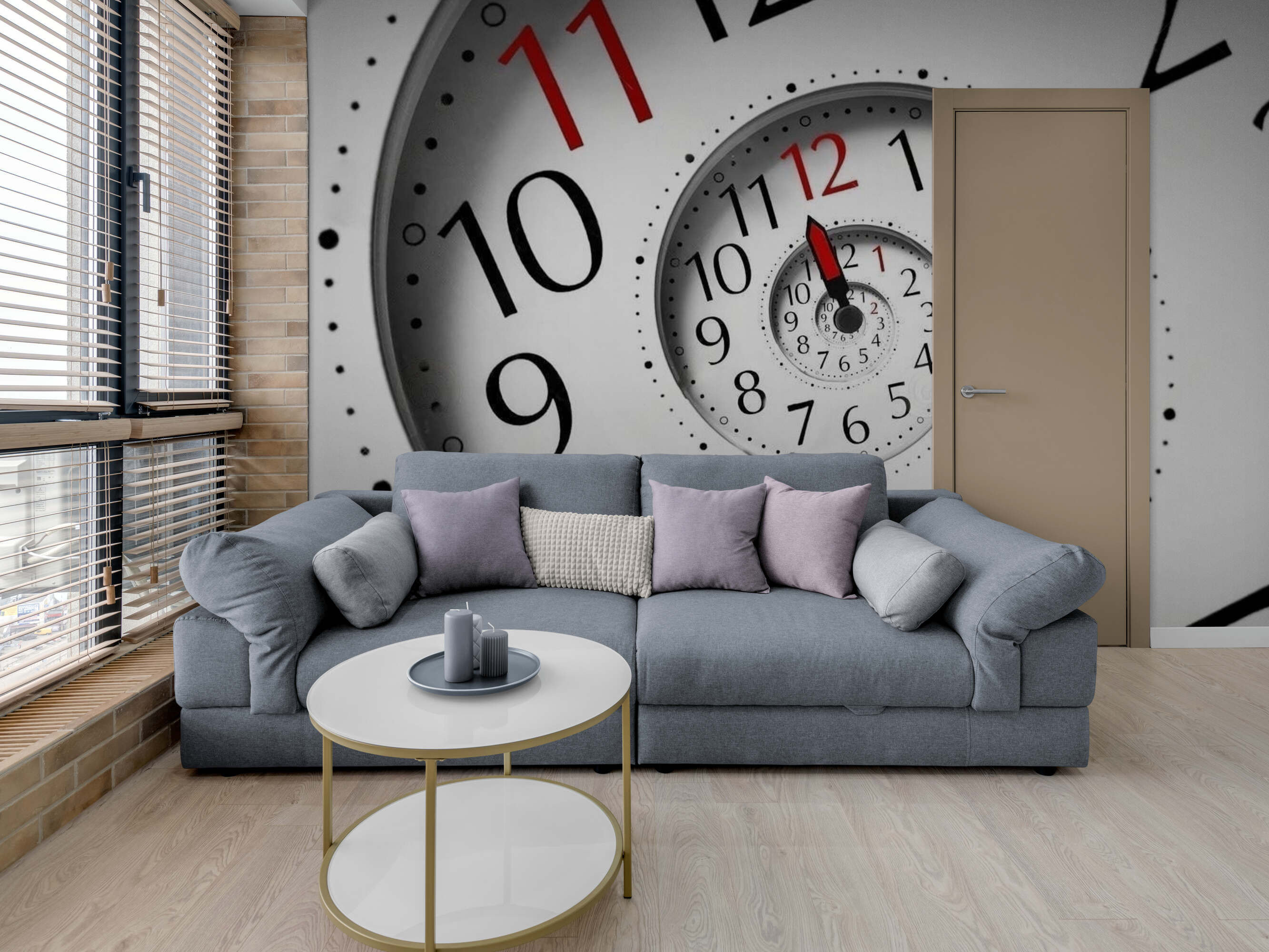3D Clock Wallpaper Mural: Modern Peel and Stick Wall Art - Etsy