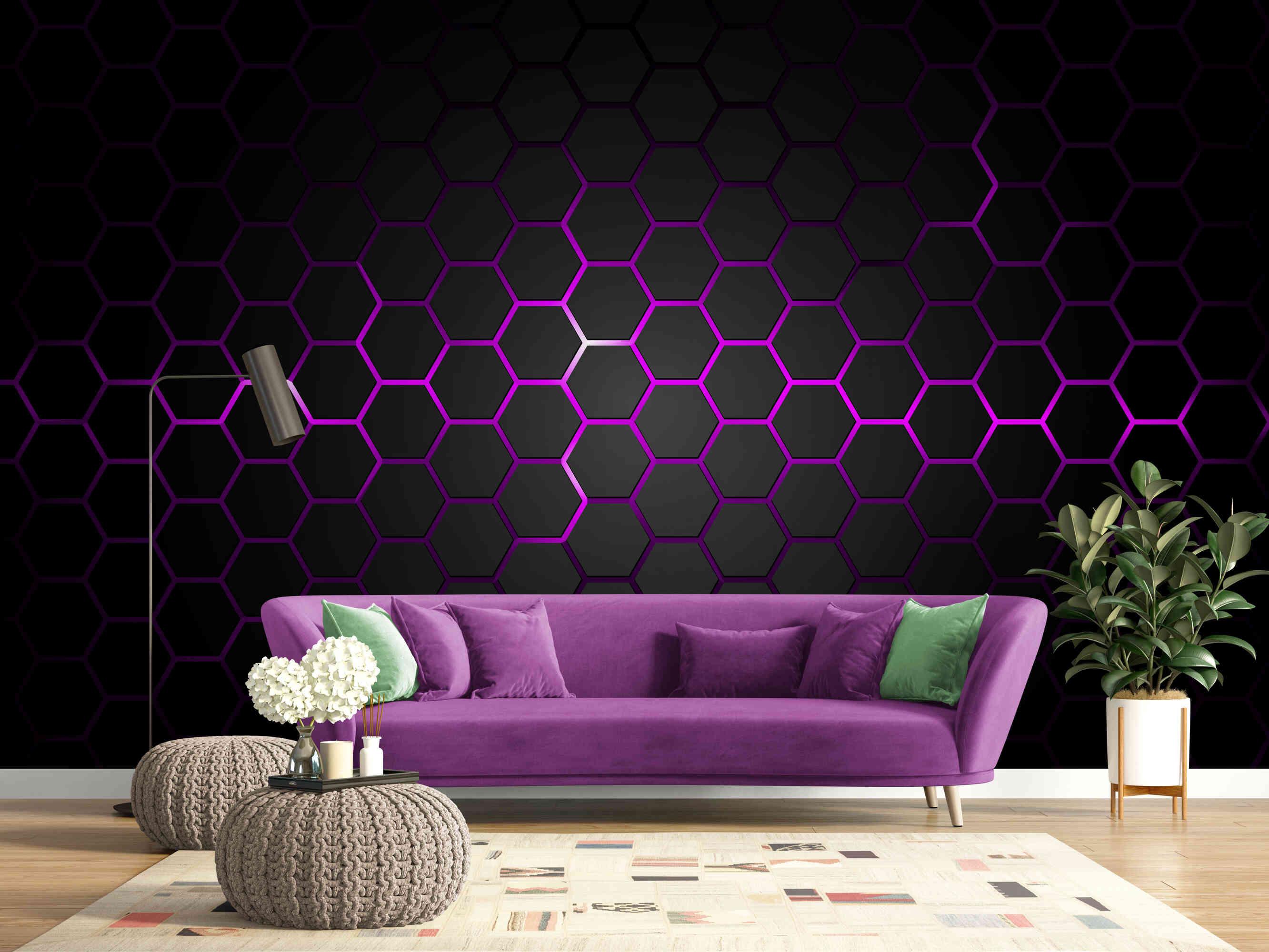 Neon Hexagon 3D Wallpaper: RGB Game Room Decor, Peel & Stick - Etsy UK