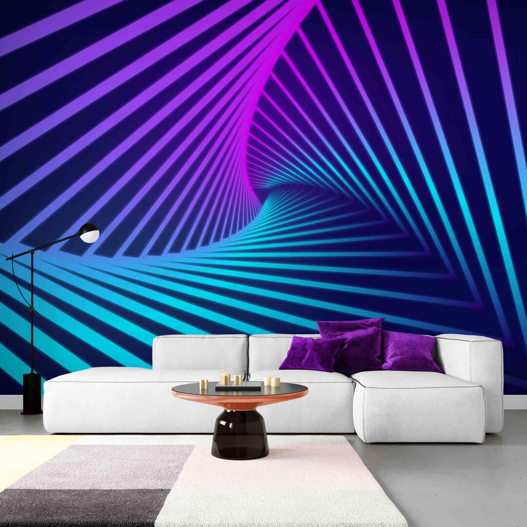 Neon 3D Gaming Room Wallpaper Peel and Stick or Textured, RGB Wall Art ...