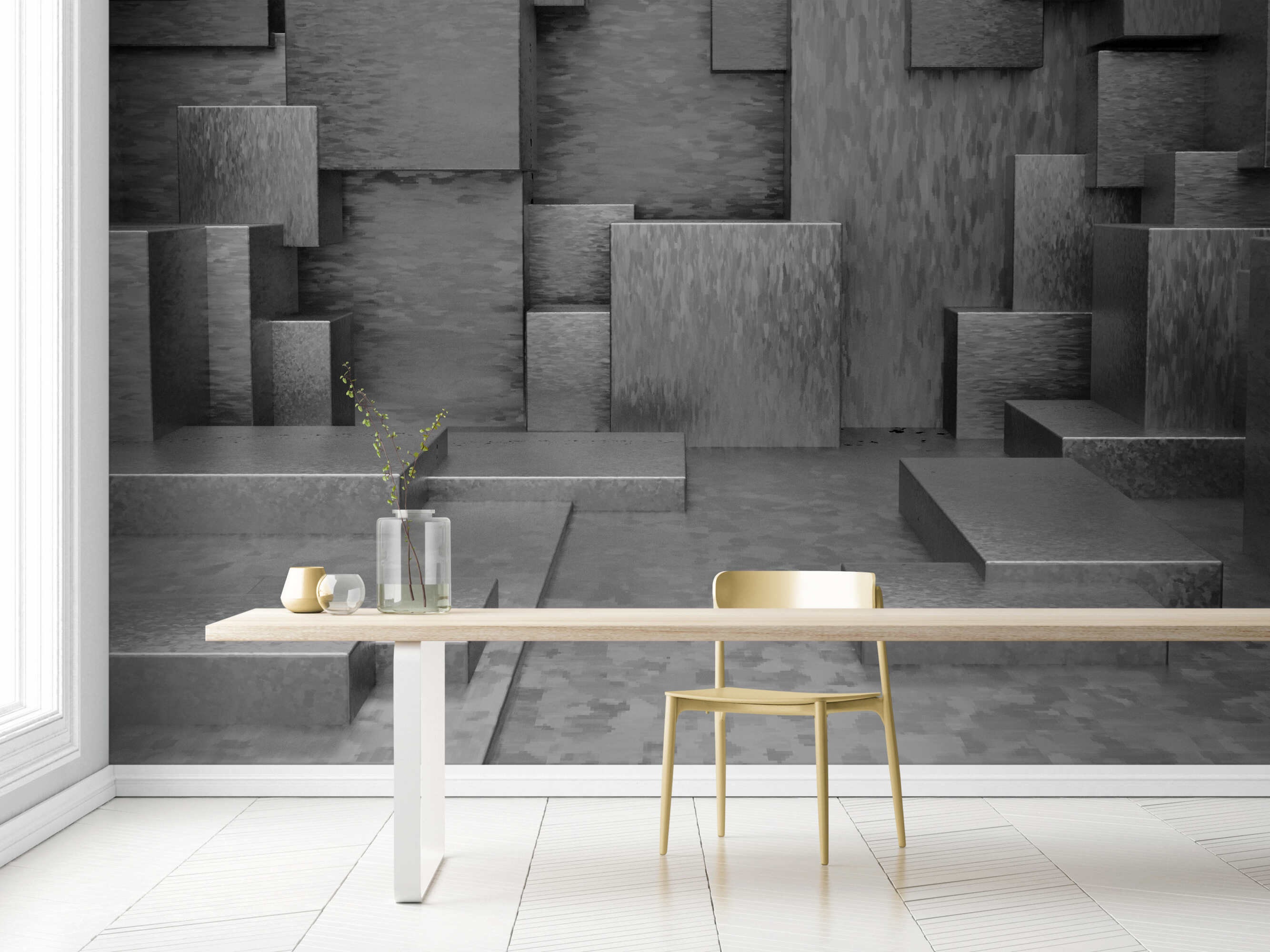 Gray 3D Wallpaper Art Deco 3d Wall Mural 3D Wallpaper - Etsy