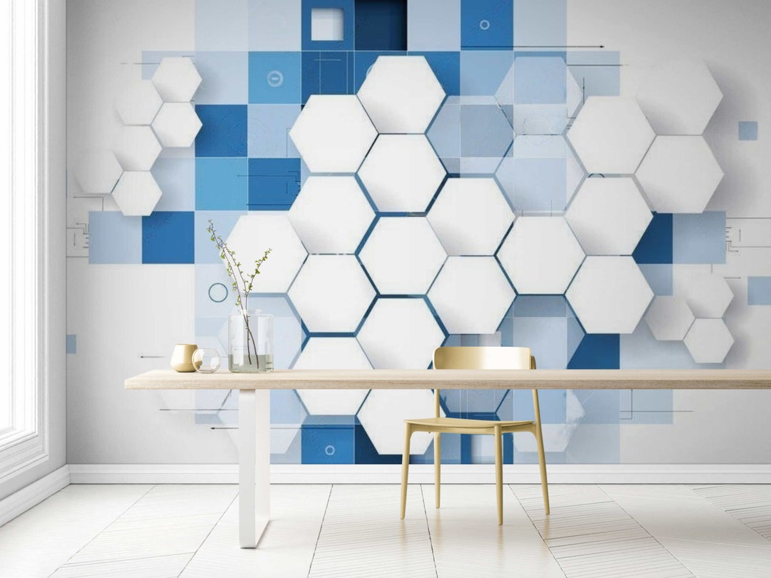 Geometric 3D Wallpaper Decor Premium 3D Wall Papers Removable Adhesive ...