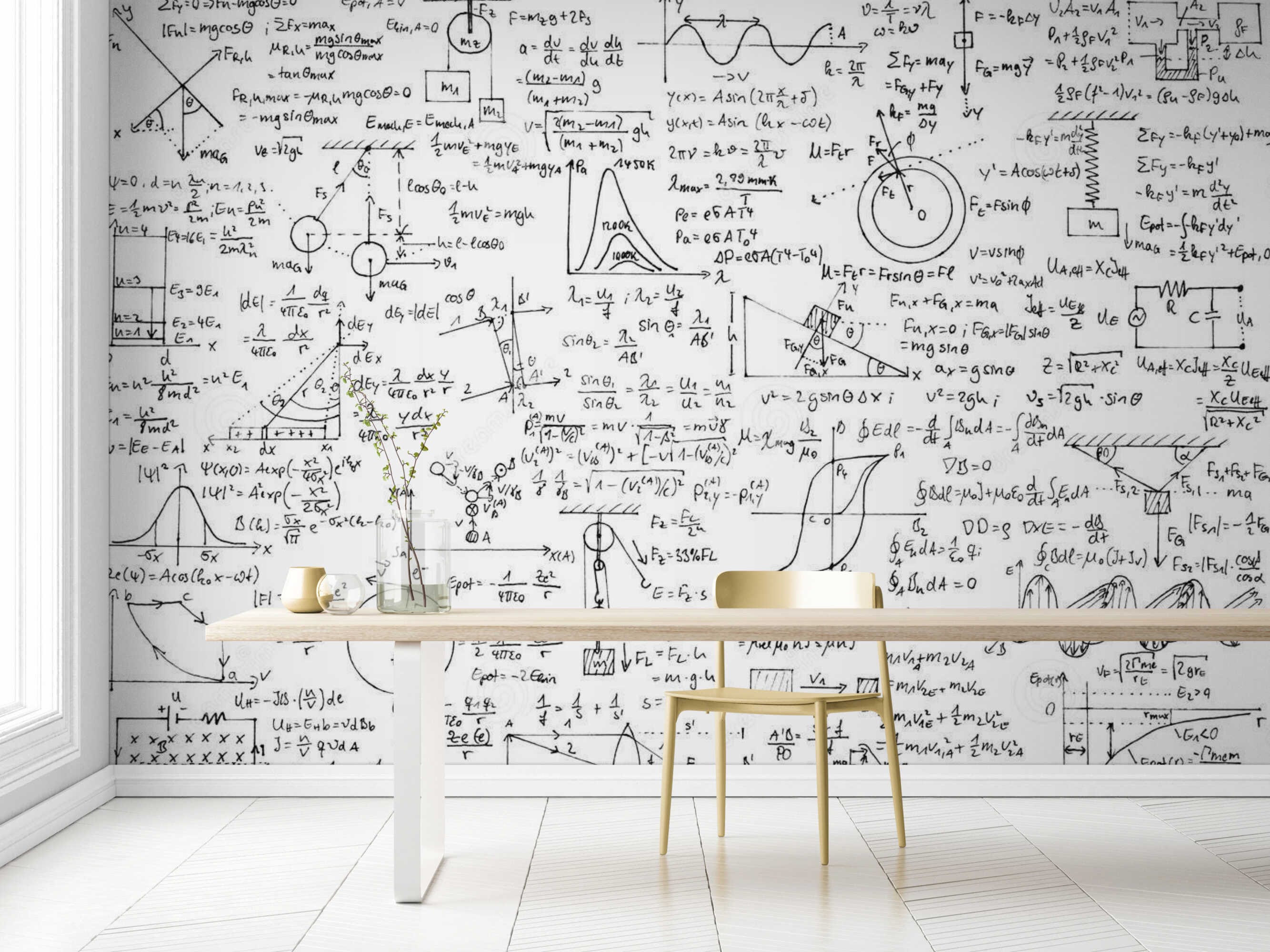 Physics Wall Paper Formula Wall Mural Art Wallpaper Custom Wall Design ...