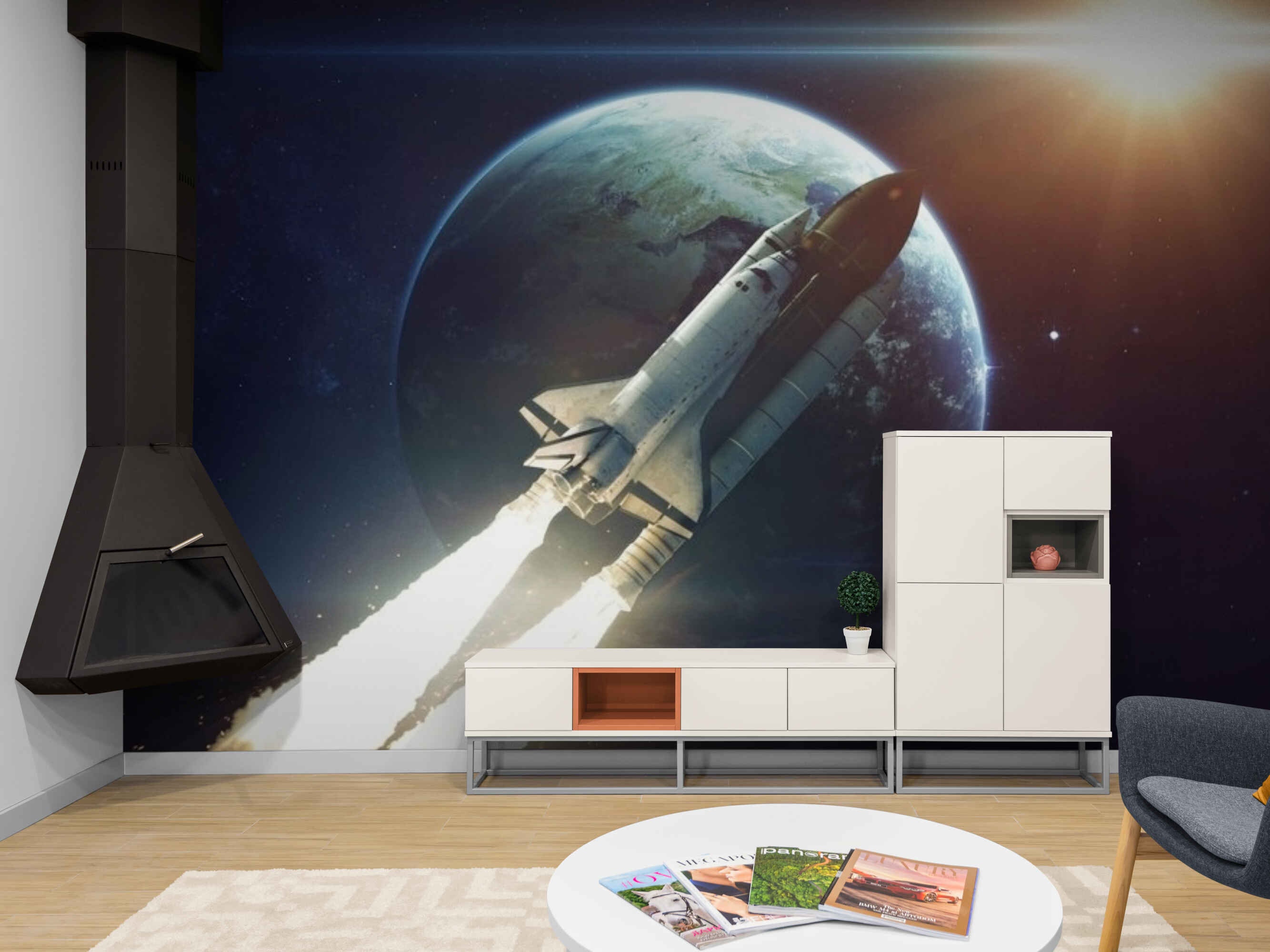 Stunning Space Shuttle Wallpaper With Orbiting Earth Wall Mural, Planet ...