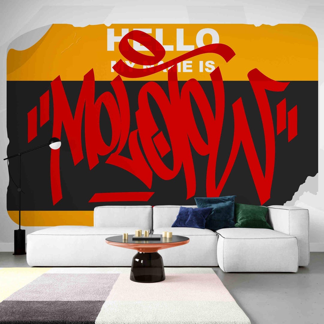 Graffiti Name Tag Peel and Stick Wallpaper: Teen Room Decor - Etsy UK