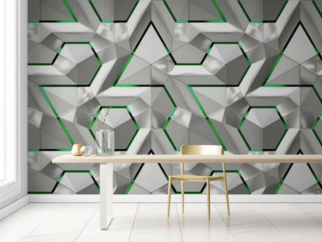 Custom 3D Wall Paper Modern Geometric Murals Wallpaper Home Decor Peel ...