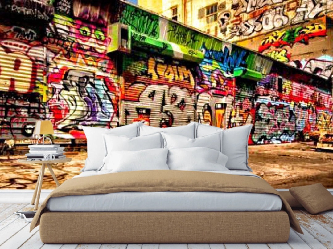 Street Art Graffiti Wallpaper Wall Decals Custom Graffiti Wall Mural ...