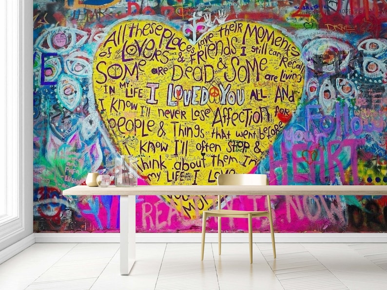 Graffiti Wallpaper Mural Accent Walls Graffiti Wall Mural - Etsy