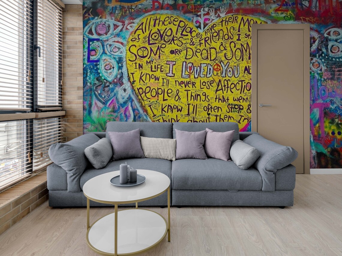 Graffiti Wallpaper Mural Accent Walls Graffiti Wall Mural - Etsy