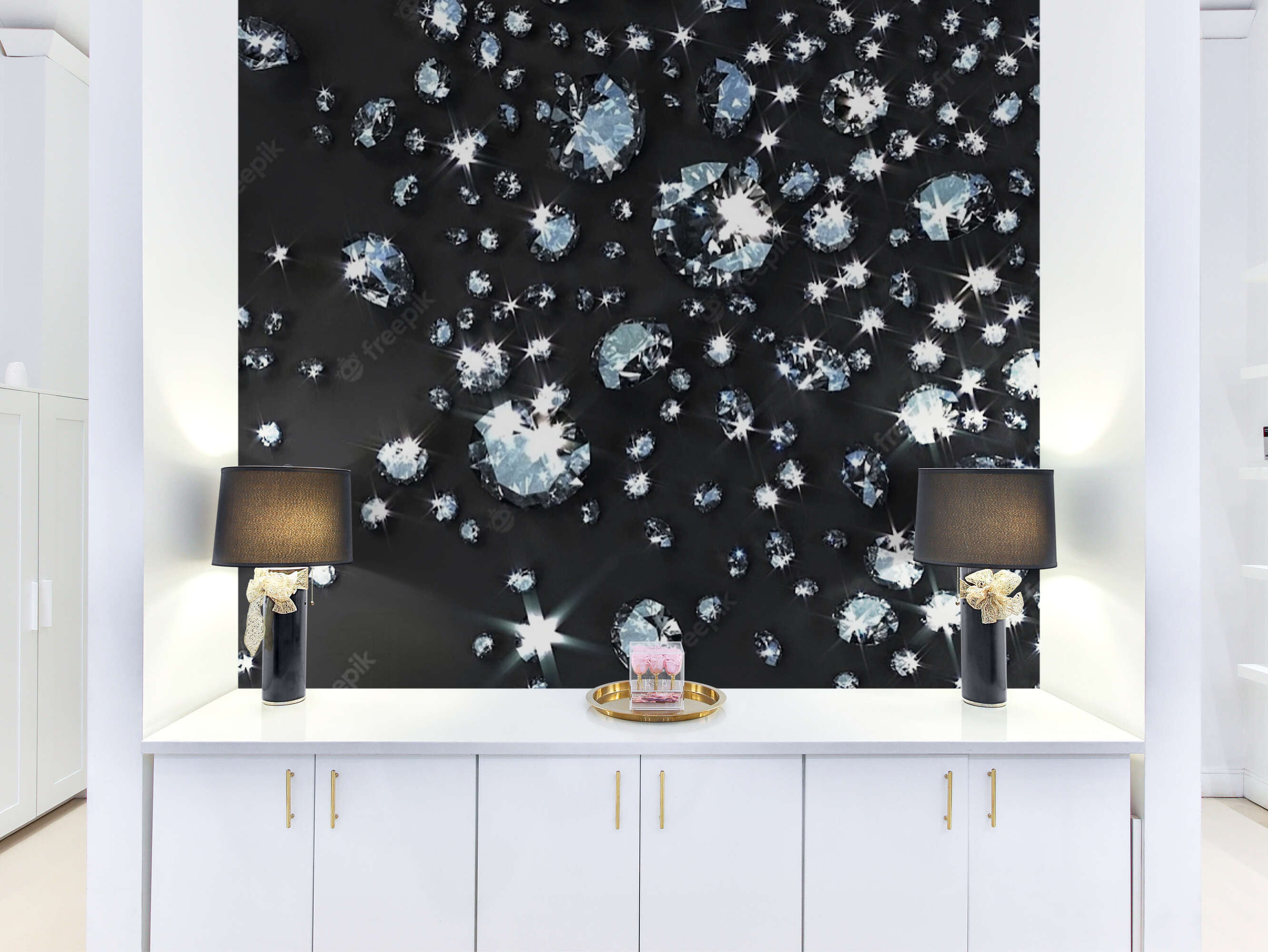 Luxury Diamonds 3D Wallpaper Art Wall Mural Wall Paper Custom - Etsy