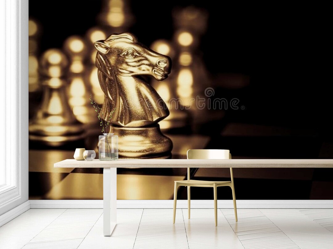 Gold Chess Wallpapers & Wall Murals Luxury Art Wall Paper Design ...