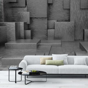 Gray 3D Wallpaper Art Deco 3d Wall Mural 3D Wallpaper - Etsy