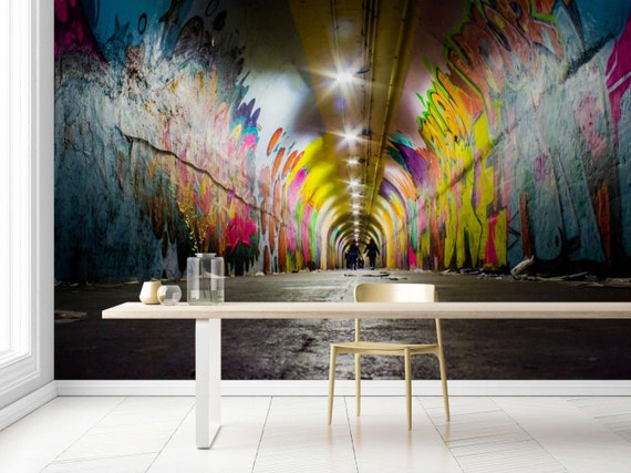 3D Graffiti Wallpaper Wall Mural Graffiti Wall Paper Adhesive - Etsy