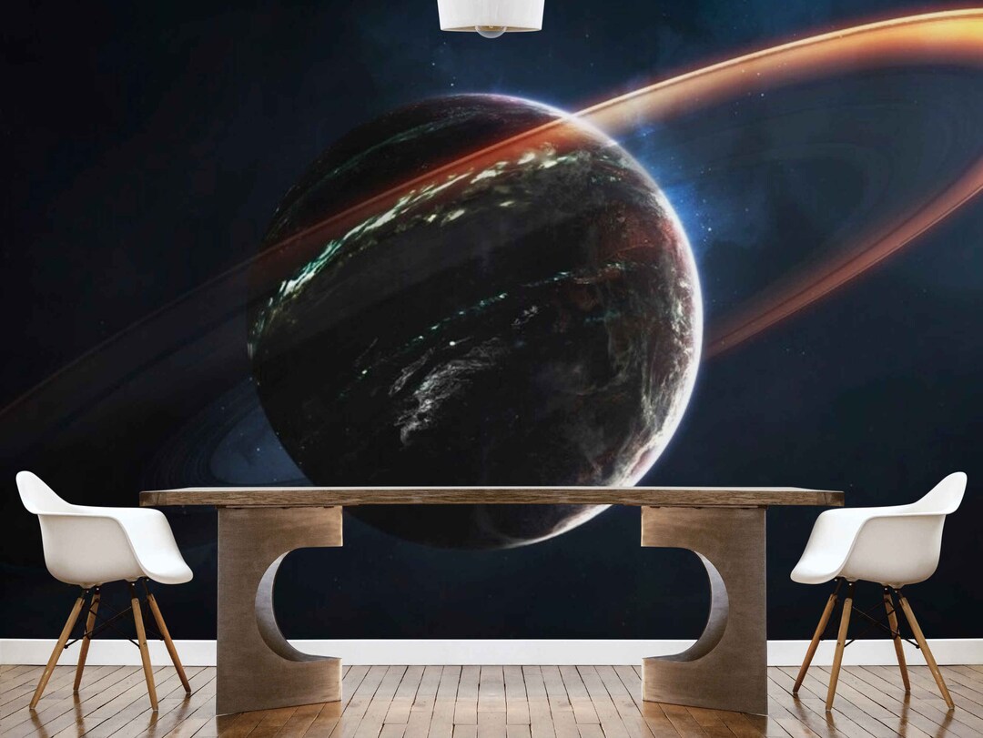 Modern Cosmic Mural Wallpaper | Living Accent Photo Wall | Peel and ...
