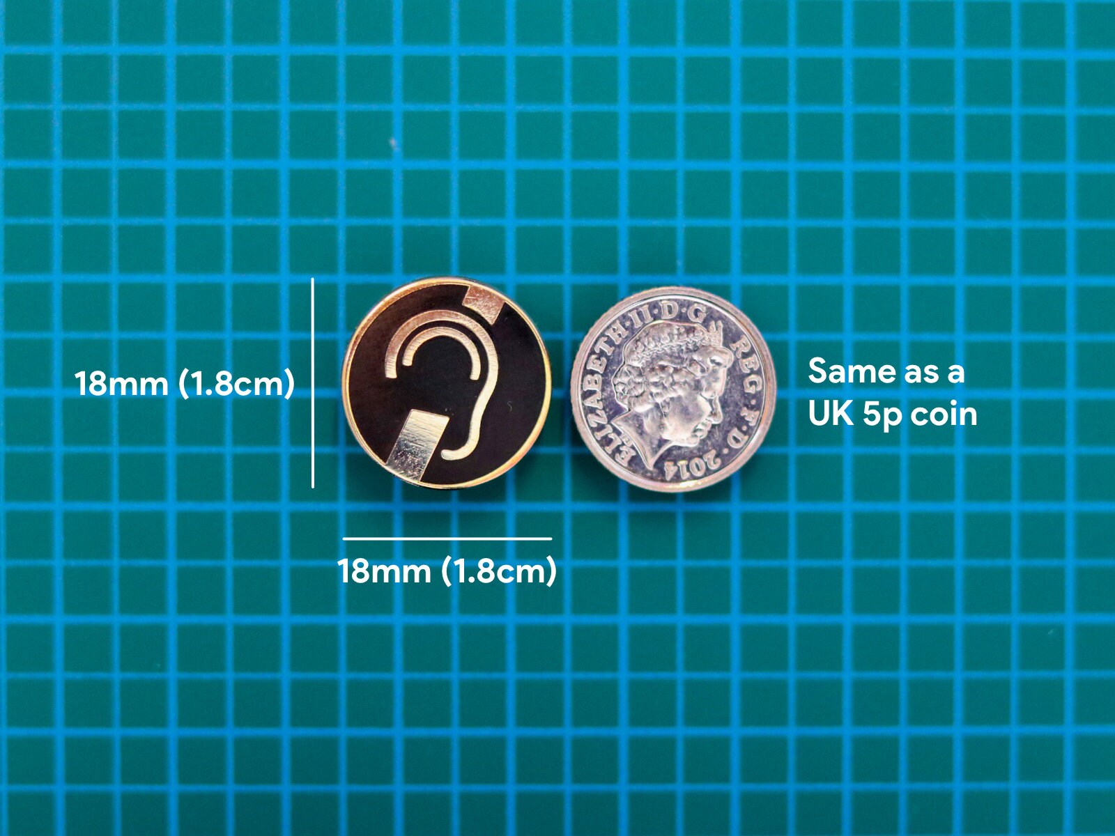 Pair of Mini Hearing Loss / Deaf Pin Badges - Etsy