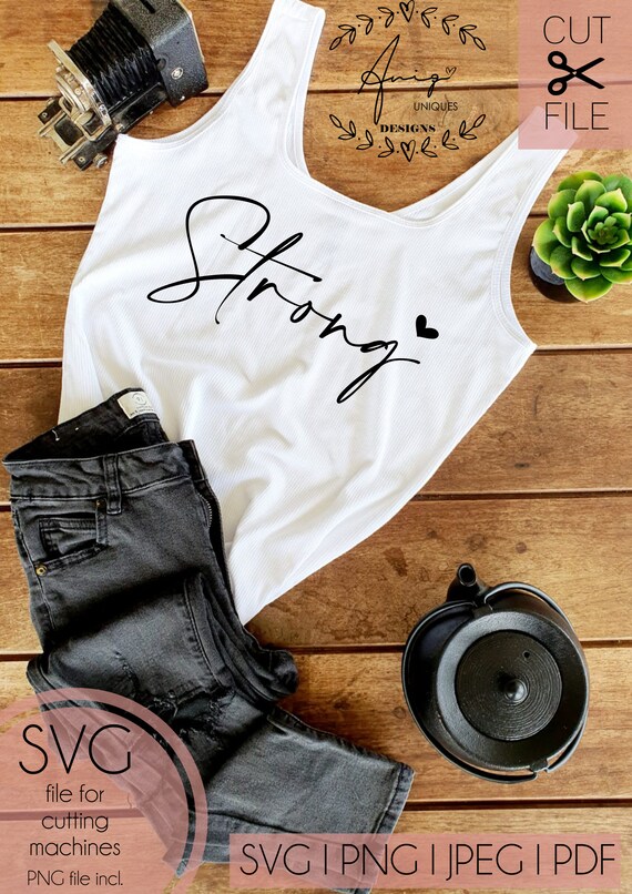 Strong SVG PNG Silhouette / Cricut Cut File Religious | Etsy