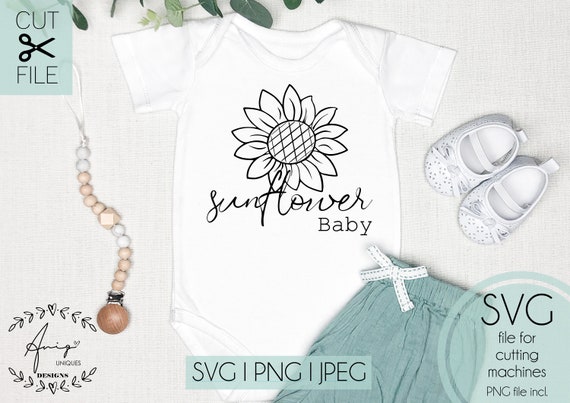 Sunflower Baby SVG / PNG Sunflower Silhouette / Cricut Cut - Etsy