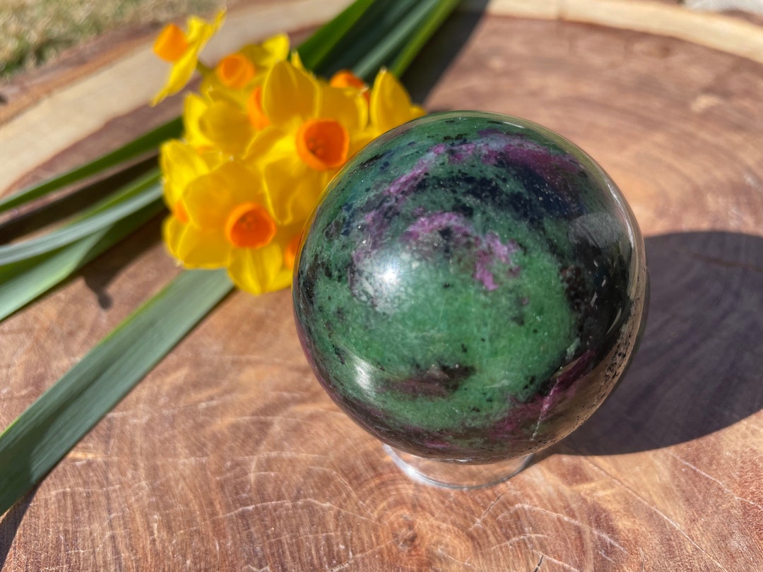 Ruby Zoisite Sphere - Etsy