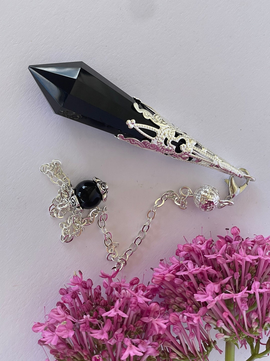 Black Obsidian Pendulum - Etsy
