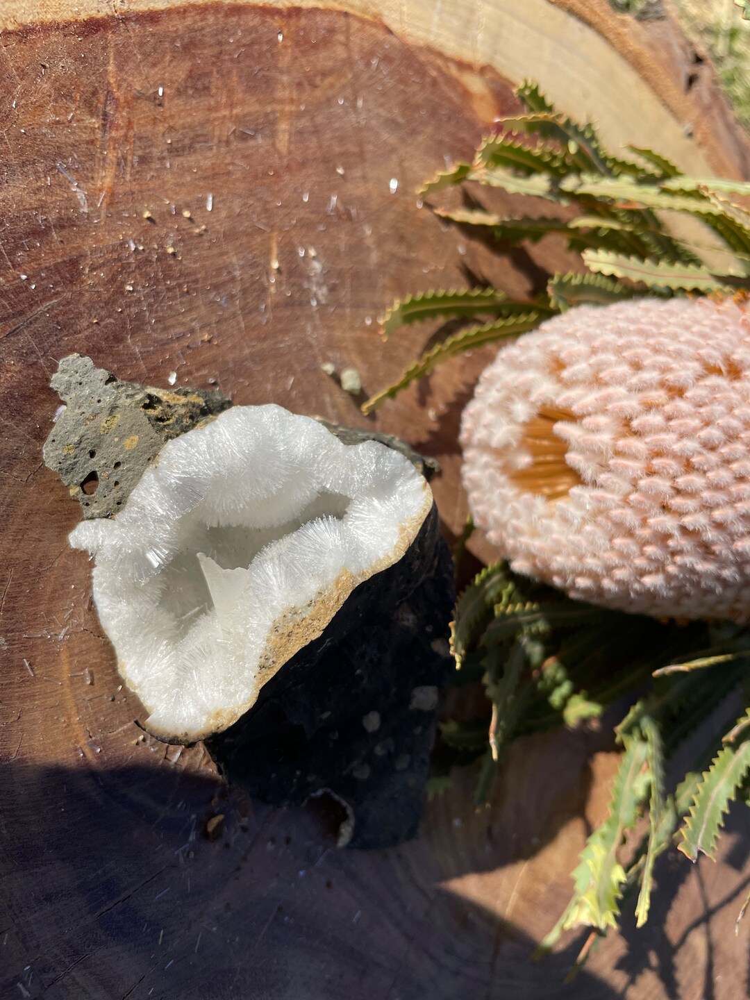 Australian Natrolite With Calcite Blade Inclusion - High Vibration ...