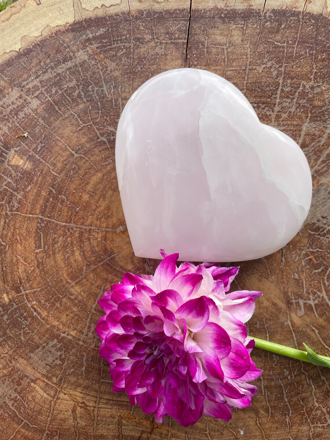 Mangano Calcite Heart - Etsy UK