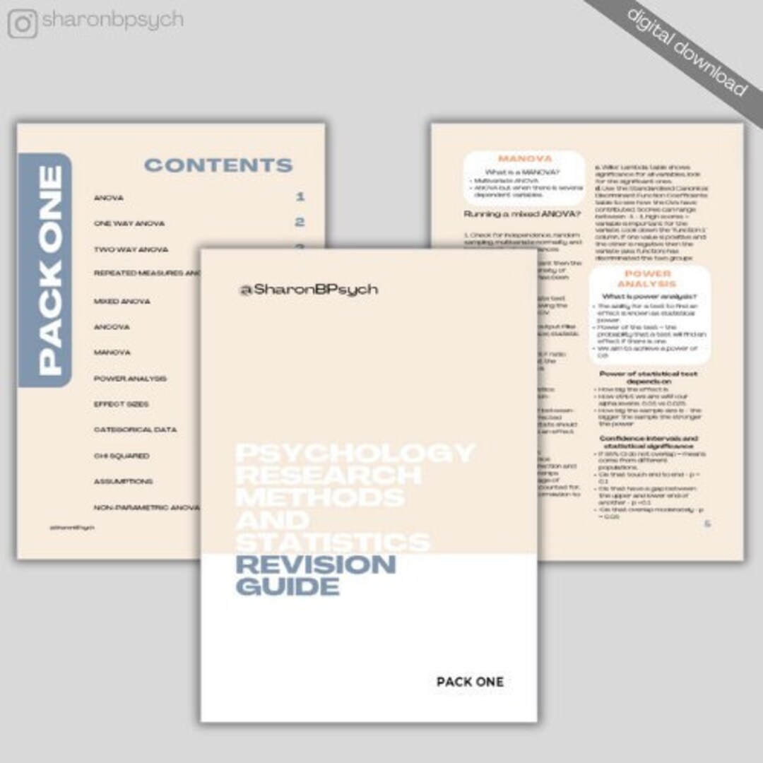 Psychology Research Methods and Statistics Revision Guide - Pack One ...