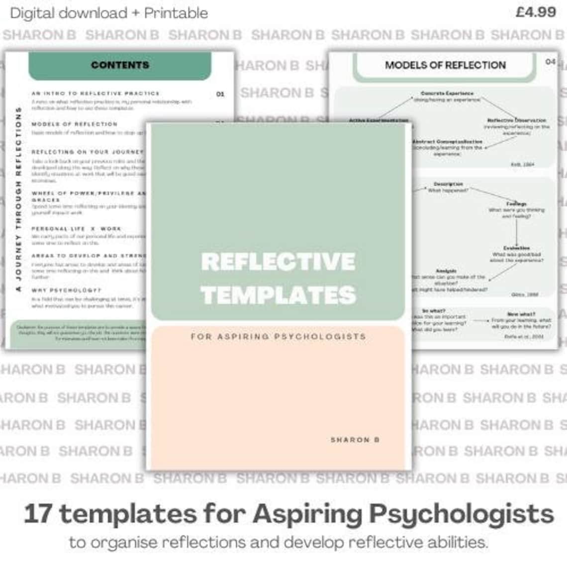 Sharon B Reflective Templates for Aspiring Psychologists || Reflective ...