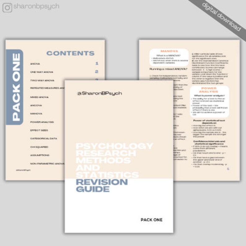 Psychology Research Methods and Statistics Revision Guide - Pack One ...