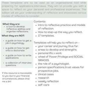 Sharon B Reflective Templates for Aspiring Psychologists || Reflective ...