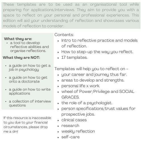 Sharon B Reflective Templates for Aspiring Psychologists || Reflective ...