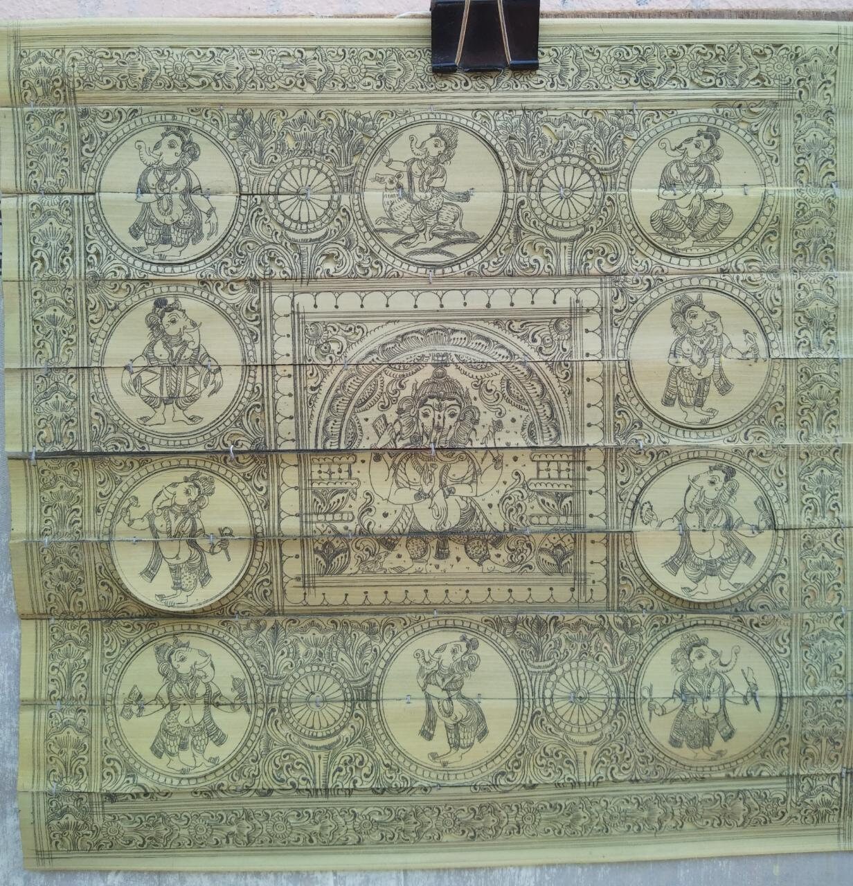 Palm Leaf Pattachitra/Lord Ganesha/Traditional indian Art/ Old | Etsy