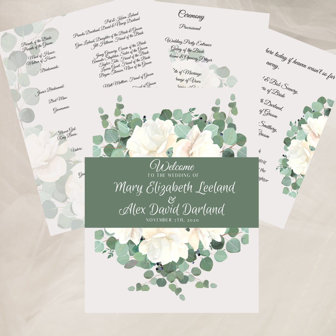 Wedding Program Design, Wedding Program & Menu Design - Etsy