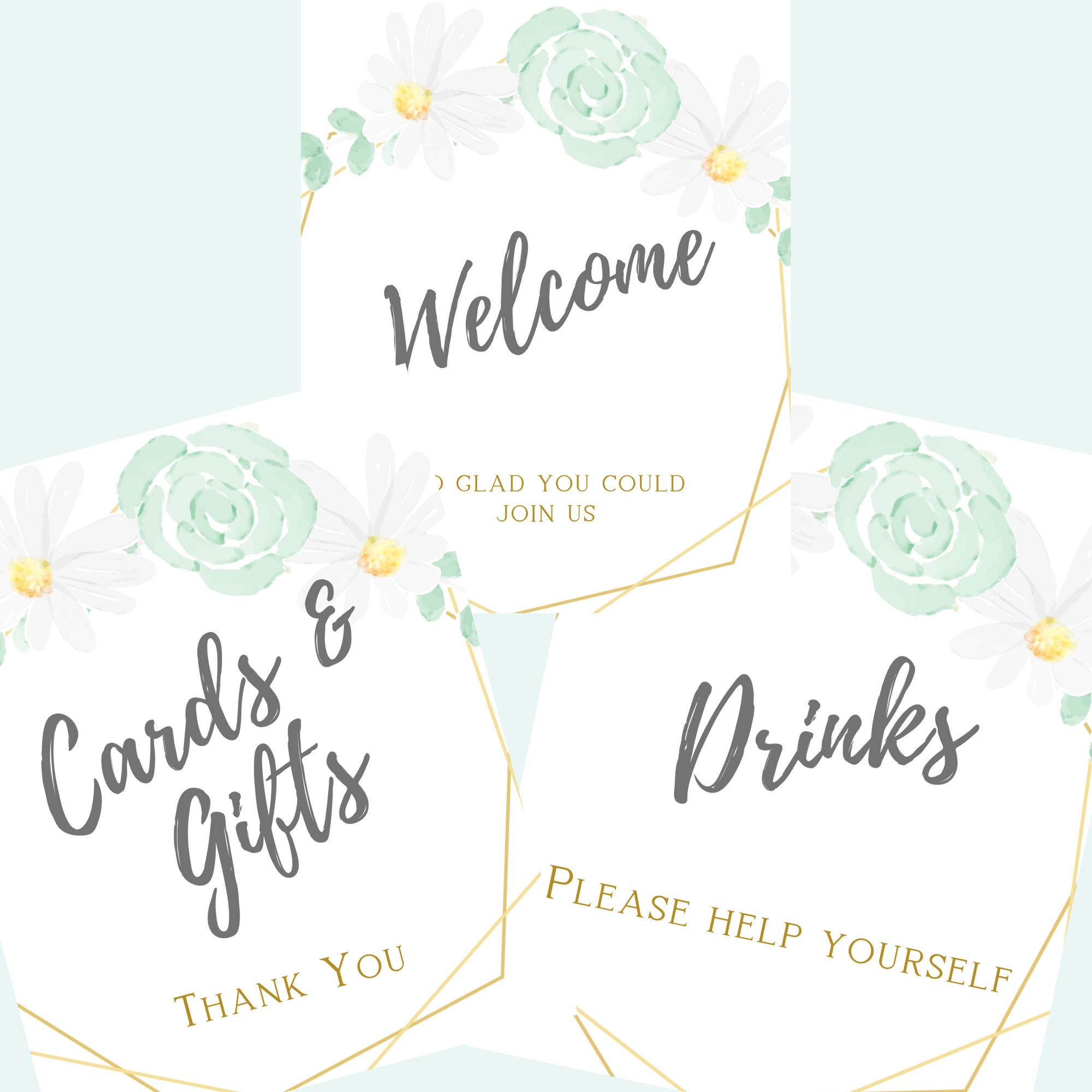 Party Supplies Daisy Print Modern Party Signage Printable Party Decor ...