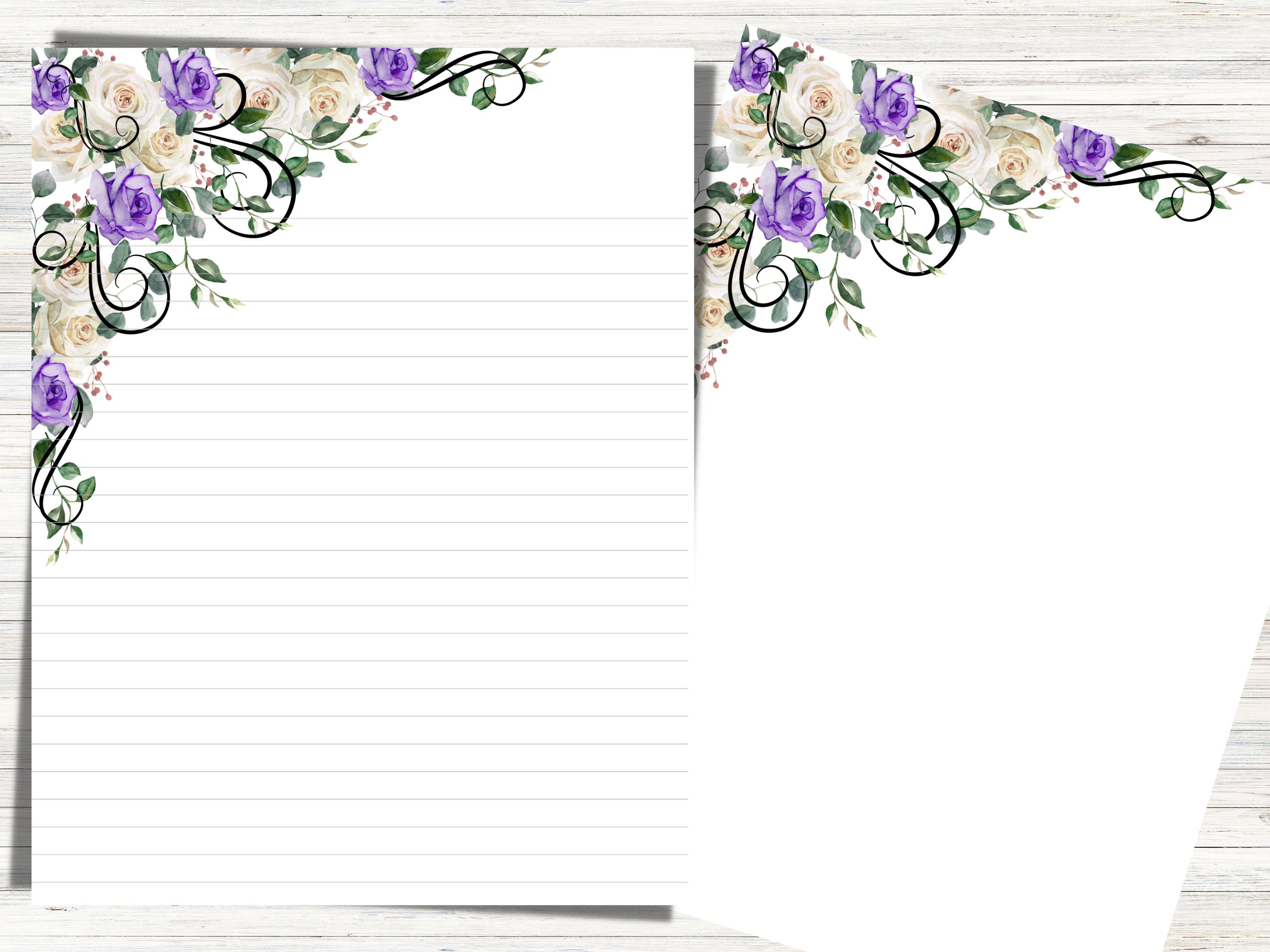 Printable Botanical Floral Stationery Note Paper - Etsy