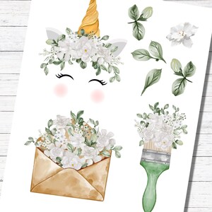 Gardenia Clipart, Floral Clipart, White Gardenia, Flower Stickers ...