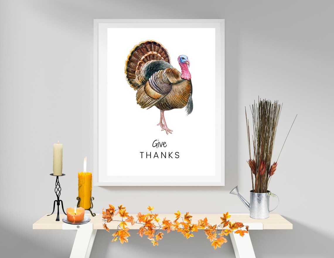 Thanksgiving Turkey Turkey Kitchen Printable Wall Art - Etsy