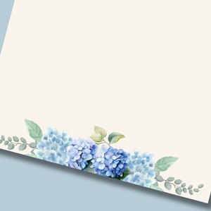 Blue Hydrangea Stationery: Floral Writing Paper With Envelope (PDF) - Etsy