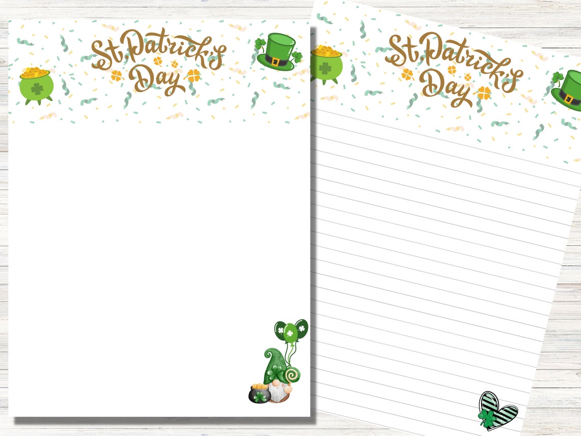 St Patrick's Day, Printable Paper, Letter Writing, Journal Pages, St ...