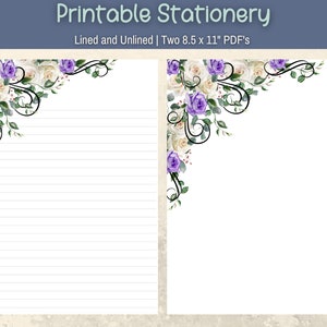 Printable Botanical Floral Stationery Note Paper - Etsy